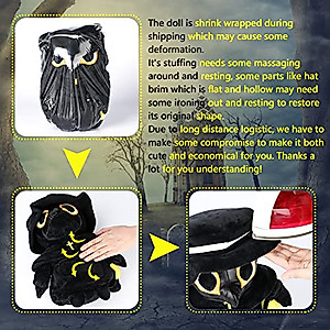 Plague Doctor Plush Toy, 16" Big Weighted Spook Cute Stuffed Plushie Pillow Doll, Soft Large Fluffy Halloween Hugging Cushion Decor, Present for Kids and Adults