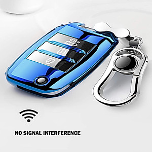 Car Key Fob Cover,Fit for Kia Folding Key Fob Optima Alloy Keychain Silver…