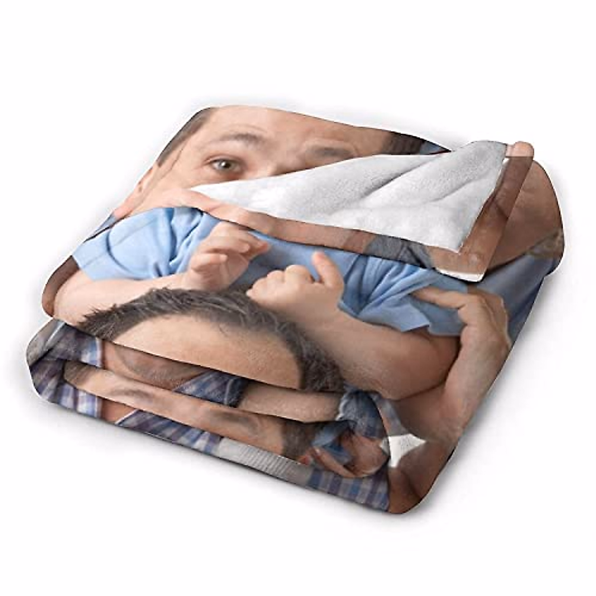 JeReVolng Custom Blanket with Photo Text Personalized Bedding Throw Blankets Customized Flannel Fleece Blankets for Family Birthday Wedding Gift Fits Couch Sofa Bedroom Living Room - 50"x40"