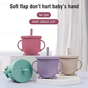 Mrkyy Baby Feeding Set 8 Piece | Baby Led Weaning Utensils Set Includes Suction Bowl and Plate, Baby Spoon and Fork, Sippy Cup with Straw and Lid | Baby Feeding Supplies - Dark Pink