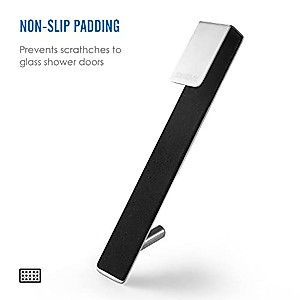 Simtive Extended Shower Door Hooks (7-Inch), Over Door Hooks for Bathroom Frameless Glass Shower Door, Towel Hooks, 2-Pack, Silver