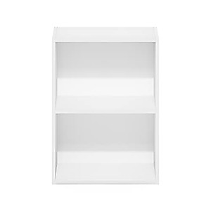 Furinno Luder Bookcase / Book / Storage, 2-Tier, White
