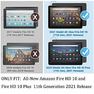 Viclowlpfe Amazon Kindle Fire HD 10 and Fire HD 10 Plus Tablet Case (Compatible with 11th Generation 2021 Release), Slim Fit Leather Stand Smart Cover with Auto Sleep/Wake, 01 Butterfly Flower