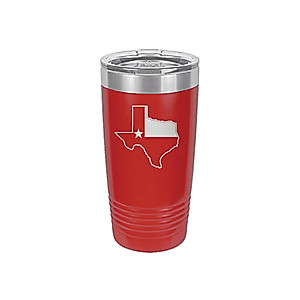 Rogue River Tactical Funny Texas Flag 20 Oz. Stainless Steel Travel Tumbler Mug Cup w/Lid Vacuum Insulated Hot or Cold (Red)
