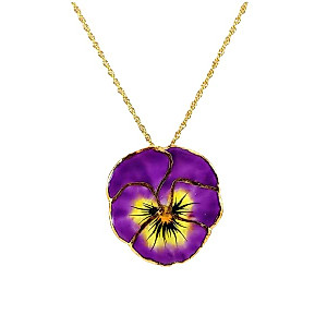 Flower Themed Jewelry, Pansy Pendant Lilac