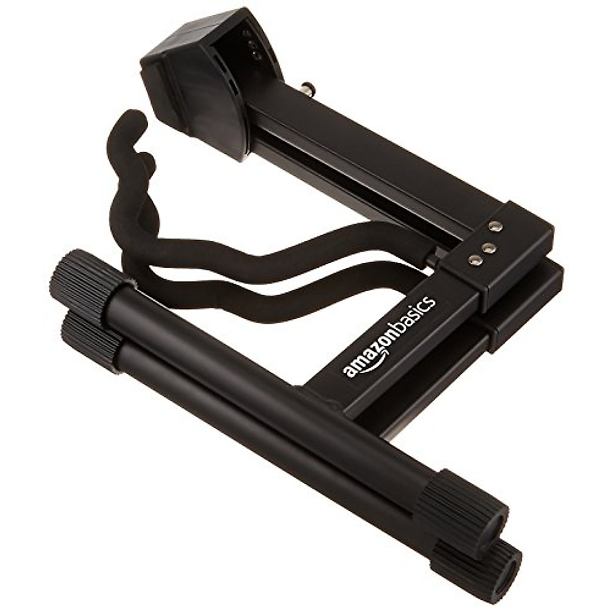 Amazon Basics Adjustable Guitar Folding A-Shape Frame Stand for Acoustic and Electric Guitars with Non-Slip Rubber and Soft Foam Arms, Fully Assembled, Black