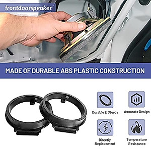 NuIth Aftermarket Front & Rear Door Speaker Adapter Spacer Ring for GM GMC 2006-2019, Chevy 2006-2021, Cadillac 2007-2014 Vehicles 6.5 Inch Speaker Bracket Installation 2 Pack