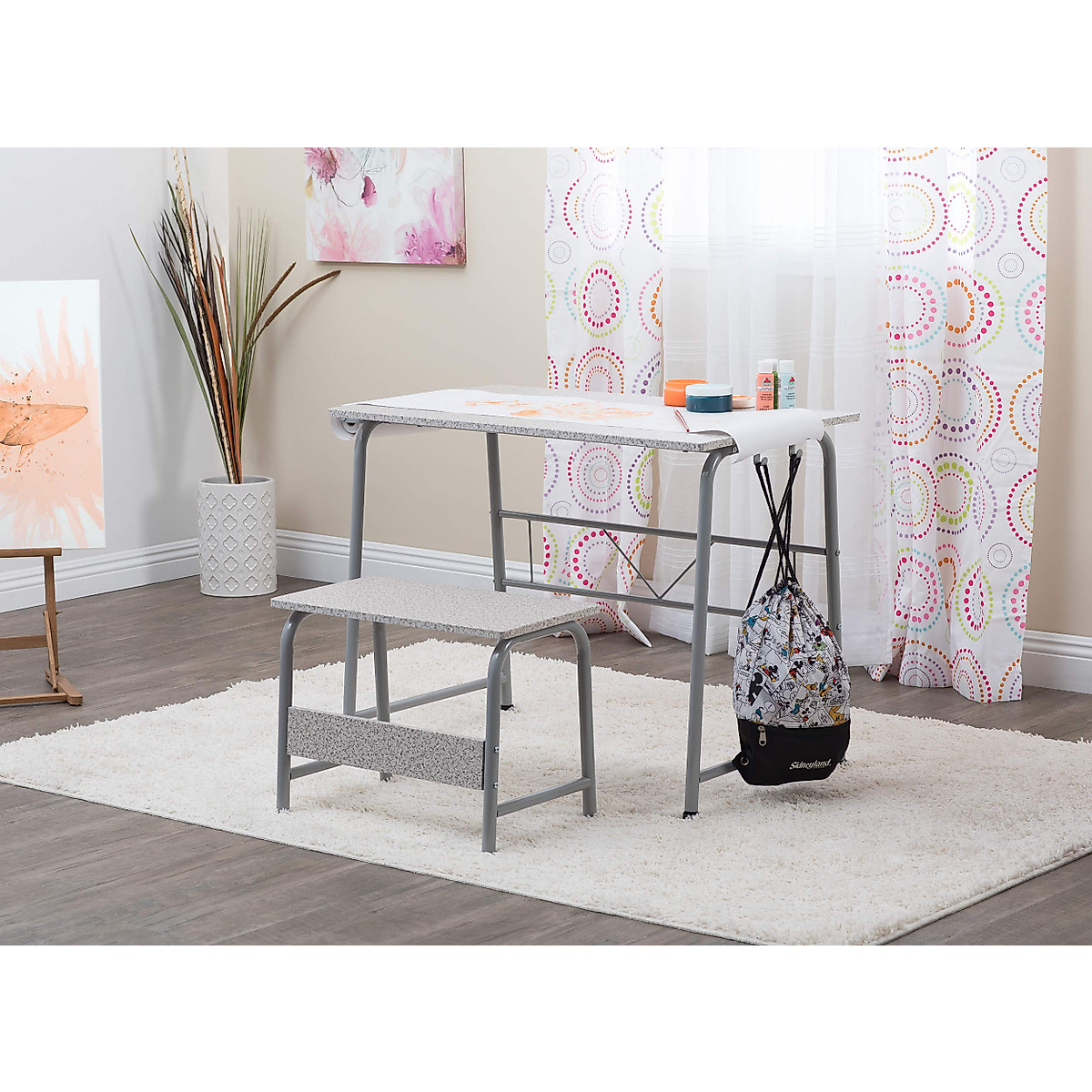 SD Studio Designs Project Center, 55128 Craft Table Play Desk with Bench, Grey, 37.75"W x 21.75"D x 28"H,Grey