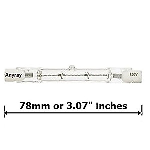 Anyray A1826Y (3)-Pack 100W Halogen Light Bulb 110V 120v 130V T3 J Type R7S 100 Watt Double Ended 78mm or 3-1/8 inch Long