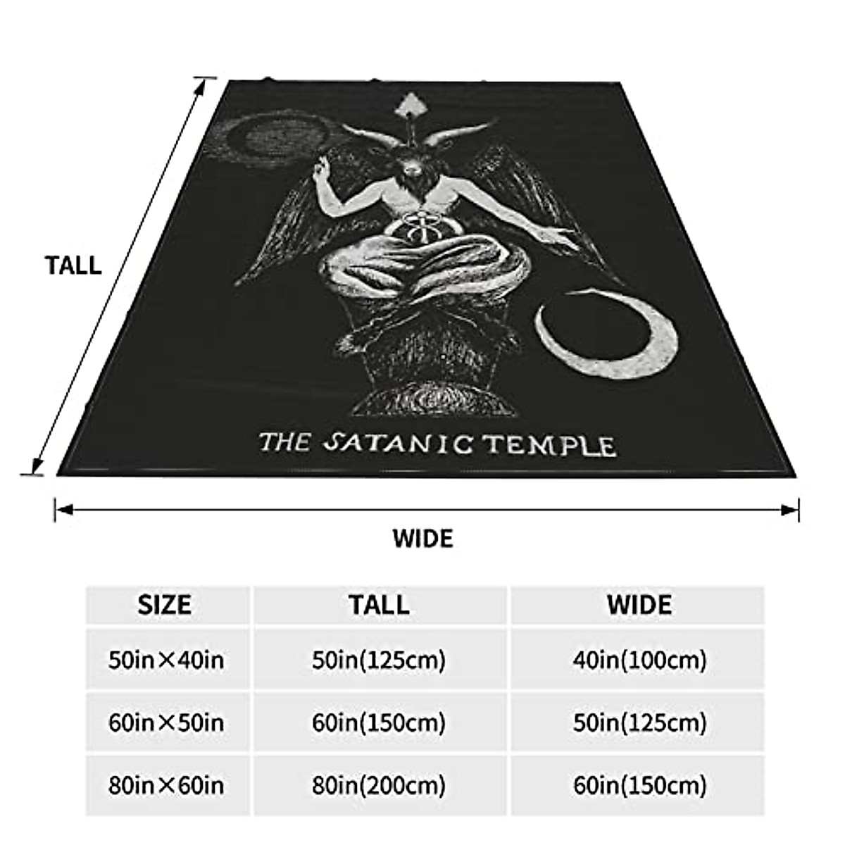 Satanic Demon Devil Ritual Pagan Baphomet Full Fleece Throw Cloak Wearable Blanket Flannel Fluffy Comforter Quilt Nursery Bedroom Bedding King Size Plush Soft Cozy Air Conditioner Blanket