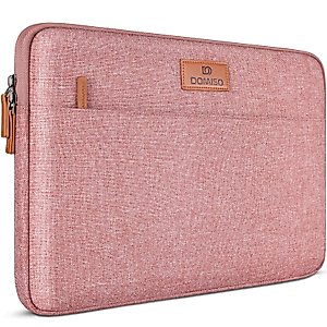 DOMISO 11 inch Water-Resistant Laptop Sleeve Case Protective Portable Carrying Bag for 12.3" Microsoft Surface Pro 6/11.6" MacBook Air/12.9" iPad Pro 2018/13" MacBook Pro Touch Bar, Pink