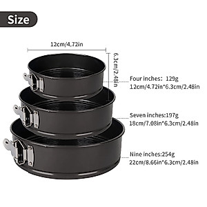 Springform Cake Pan Set，Nonstick Leakproof 3 pcs Cake Pan Bakeware For Cheesecake, Tier Wedding Cakes, And More - Removable Bottom, Leakproof Bakeware Sets(4"/7"/9")