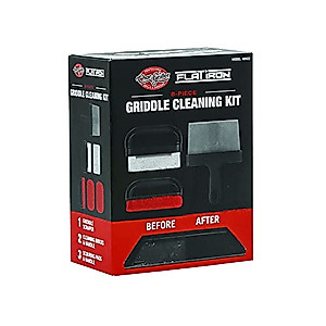 Char-Griller 8922 Flat Iron Gas Griddle Cleaning Kit Barbecue Tool Set Black