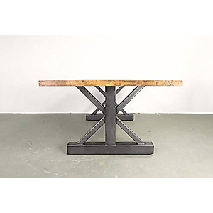 Metal Table Legs,Trestle Table Style,Raw Clear Coated,Industrial Finish,Custom Sizes,Handmade In U.S.
