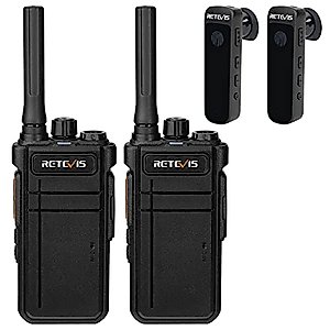 Retevis RB37 New Version,Bluetooth Two Way Radio,Walkie Talkies for Adults,Wireless Earpiece,2000 mAh,VOX,Type-C,for Retail Pet Hospital (2 Pack)