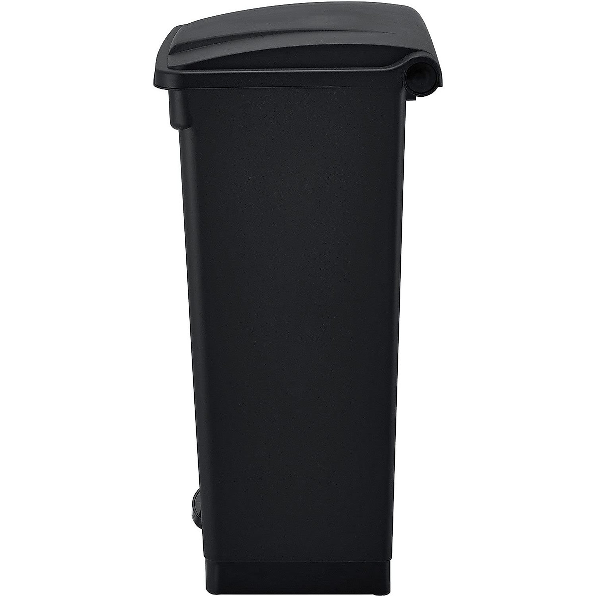 Global Industrial Plastic Rectangular Step On Trash Can, 23 Gallon, Black