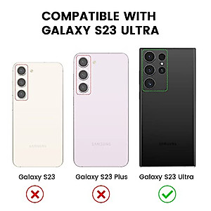 Tensea (3+2PCS) for Samsung Galaxy S23 Ultra 5G Camera Lens Protector, 9H Tempered Glass Camera Cover Screen Protector Metal Individual Ring [Installation Tray][Removal tool][Case Friendly]- Glitter