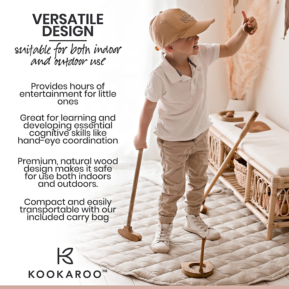 KOOKAROO Toddler Golf Set Ages 3-5 - Kids Golf Clubs 3-5 - Kids Golf Set - Golf Set for Kids 4-8 - Baby Golf Toy - 2 Year Old Golf Set - Toddler Golf Clubs Age 2 - Mini Golf Set - Baby Golf Clubs