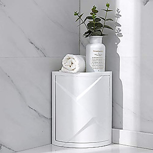 bretoes Multifunction Bathroom Kitchen Corner Locker Cosmetic Storage Rack Cabinet Storage Shelf Rotating Triangle Shelf (Single Layer)