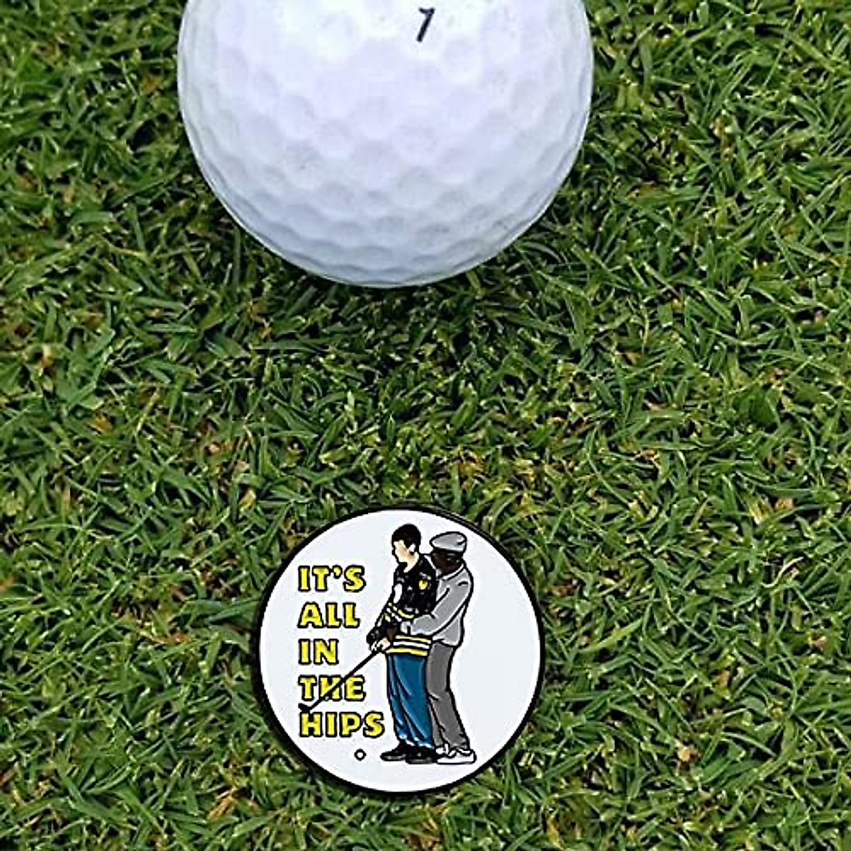 Balanced Co. Funny Golf Hat Clip with Enamel Magnetic Ball Marker (All in The HIPS)