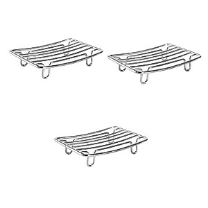 Cabilock 3 Pcs Stainless Steel Tray Sink Soap Holder Sink Tray Stainless Steel Soap Rack Drain Soap Rack Bathroom Shelf Soap Dish Holder Soap Dispenser Household