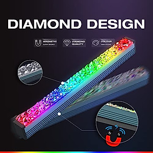 AsiaHorse Acrylic ARGB LED Strip for PC Case with 5V 3-pin ARGB LED and 4-pin Header, Compatible with Aura SYNC, Gigabyte RGB Fusion, MSI Mystic Light Sync - 5.6inches