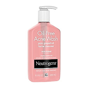 Neutrogena Oil-Free Salicylic Acid Pink Grapefruit Pore Cleansing Acne Wash and Facial Cleanser with Vitamin C, 9.1 fl. oz
