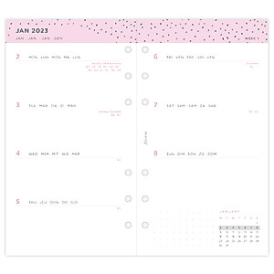 Filofax Personal Confetti Week to View Diary - 2023, White (23-68491)