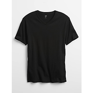 GAP Mens Everyday Short Sleeve V-Neck T-Shirt T Shirt, Light Heather Grey B08, Large US