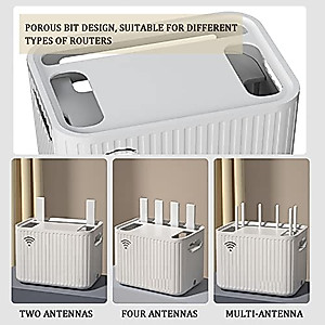 WiFi Router Storage Box,Large Wireless Router Rack, Cable Power Plug Wire Storage Boxes,Floating Shelf, Plug Row Hub Board Finishing Desktop Storage Box