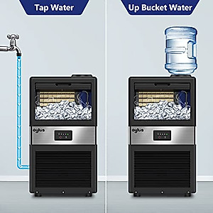 Electric Ice Maker, Commercial Ice Machine,70Lbs/Day, Stainless Steel Ice Machine with 10 Lbs Capacity, Ideal for Restaurant, Bars, Home and Offices, Includes Scoop