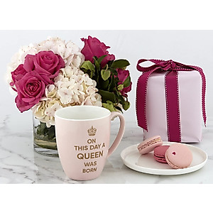 SipNBloom -- Queen Coffee Mug Queen Mug Queen Gifts for Women Happy Birthday Gifts for Women Coffee Mugs for Women Birthday Cups for Women Happy Birthday Mug Birthday Gift Mug Pink Coffee Mug 14 Oz