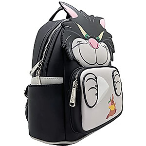Loungefly X LASR Exclusive Disney Cinderella Lucifer Cosplay Mini Backpack - Fashion Cosplay Disneybound Cute Backpacks, Black