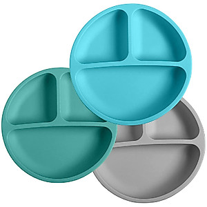 Silikong Divided Silicone Plates for Toddlers | BPA Free | Dishwasher, Microwave and Oven Safe | Kids Plates with Dividers (Unisex)