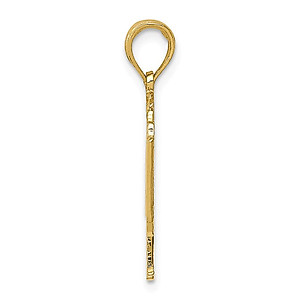 Solid 14k Yellow Gold Piano Pendant Charm - 25mm x 20mm