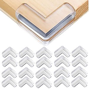 Safety Corner Protectors Guards, 20pcs Baby Proofing Safety Corner Clear Furniture Table Corner Protection, Kids Soft Table Corner Protectors for Child for Furniture Against Sharp Corners