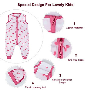 MooMoo Baby Sleep Sack with Feet Fleece Sleeveless Baby Sleeping Bag with Legs Toddler Wearable Blanket 6M-3T