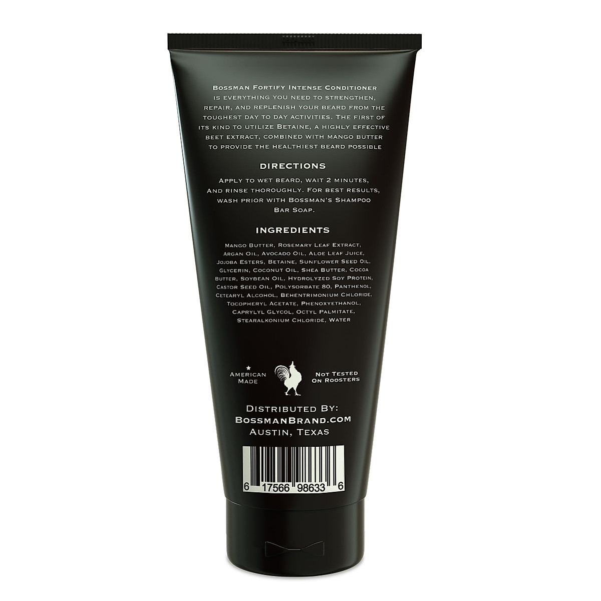 Bossman Fortify Intense Conditioner - Moisturize Replenish and Protect your beard - Thicker Formula - Natural Ingredients - Made in USA (Stagecoach Scent)