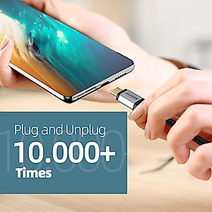 Elecan 8K Fiber Optic USB C to HDMI Cable 50 Ft, 8K@60Hz 4K@120Hz, HDR, Active Optical USB 3.1 Type-C to HDMI 2.1 Cord Compatible Thunderbolt 3/4 for Galaxy MacBook Pro/Air iPad Pro Surface Dell HP