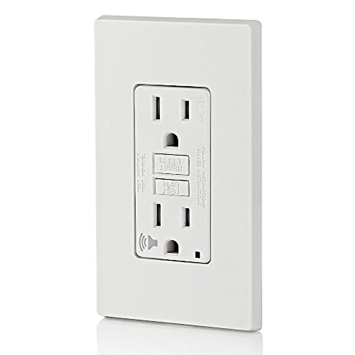Leviton GFTA2-W SmartlockPro Self-Test Slim GFCI with Audible Trip Alert, Wallplate Included, 20 Amp, White