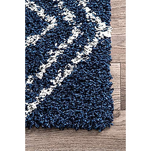 nuLOOM Iola Geometric Shag Area Rug, 8x10, Blue