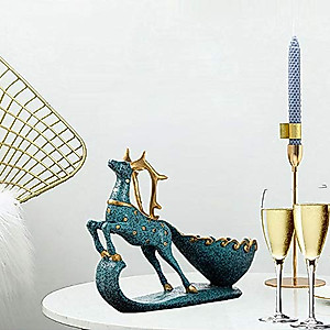 Bonoda Single Wine Bottle Holder Stand Countertop Ceramic Reindeer Home Decor