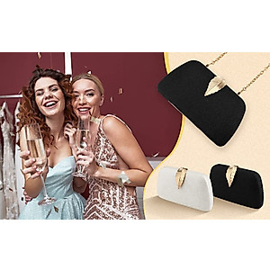 BWKUNOLF Clutch Purses Women Evening Bag with Detachable Chain Small Sparkly Handbags for Party Wedding Evening Dress (Black)