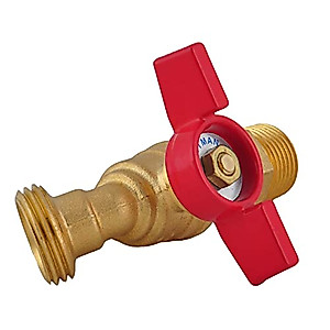 Male Hose Bibb 1/2" MIP X 3/4" MHT with 1/4 Turn Shut Off with T-Handle (2-Pack)