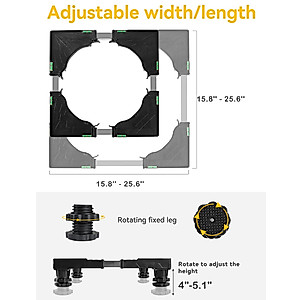 Adjustable Mini Fridge Stand, Mini Fridge Organizer Accessories Universal Stand, Mini Fridge Cabinet, Mini Fridge Stand with Storage, for Dryer, Washing Machine, Refrigerator Furniture Sliders