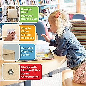 Contender Baltic Birch Book Case With Three Fixed Shelf, Montessori Kids Furniture for Home, Classroom, Office in Natural Finish [Greengaurd Gold Certified]