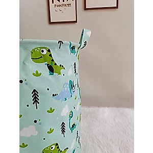ELIVHINE Easter basket Storage Baskets Waterproof Foldable Organizer Large Storage Bins for Dirty Clothes Home and Office Toy Organizer Laundry Hamper (Forest Dinosaur)