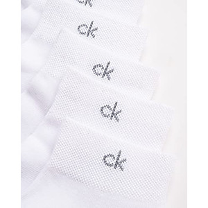 Calvin Klein Women's Athletic Sock - Cushion Quarter Cut Ankle Socks (6 Pack), Size 4-10, White