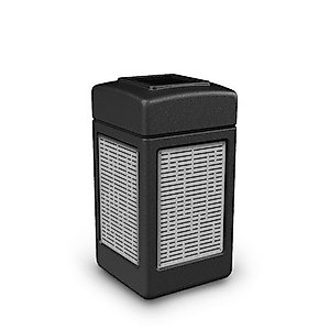 Precision Series 42-Gal Trash Can with Panel Color: Black