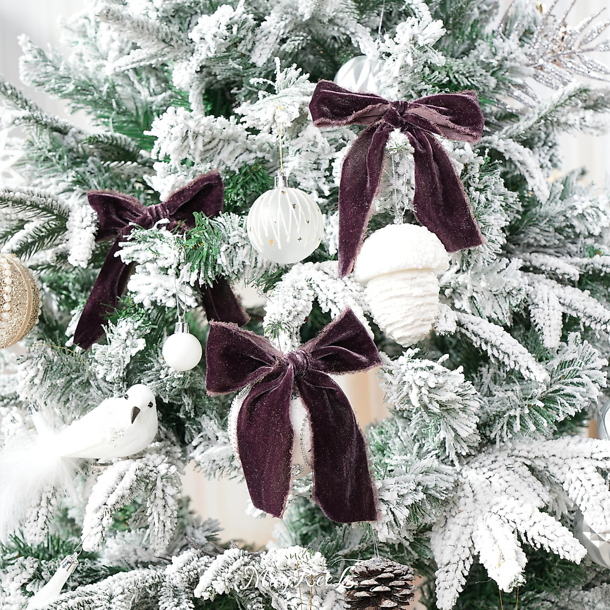 MAYREEL 2 Inch Plum Velvet Ribbon Hand Torn Dark Purple Silk Frayed Edge for Bridal Bouquets Invitations Wedding Vow Books Gift Baskets Hair Bows 3 Yards